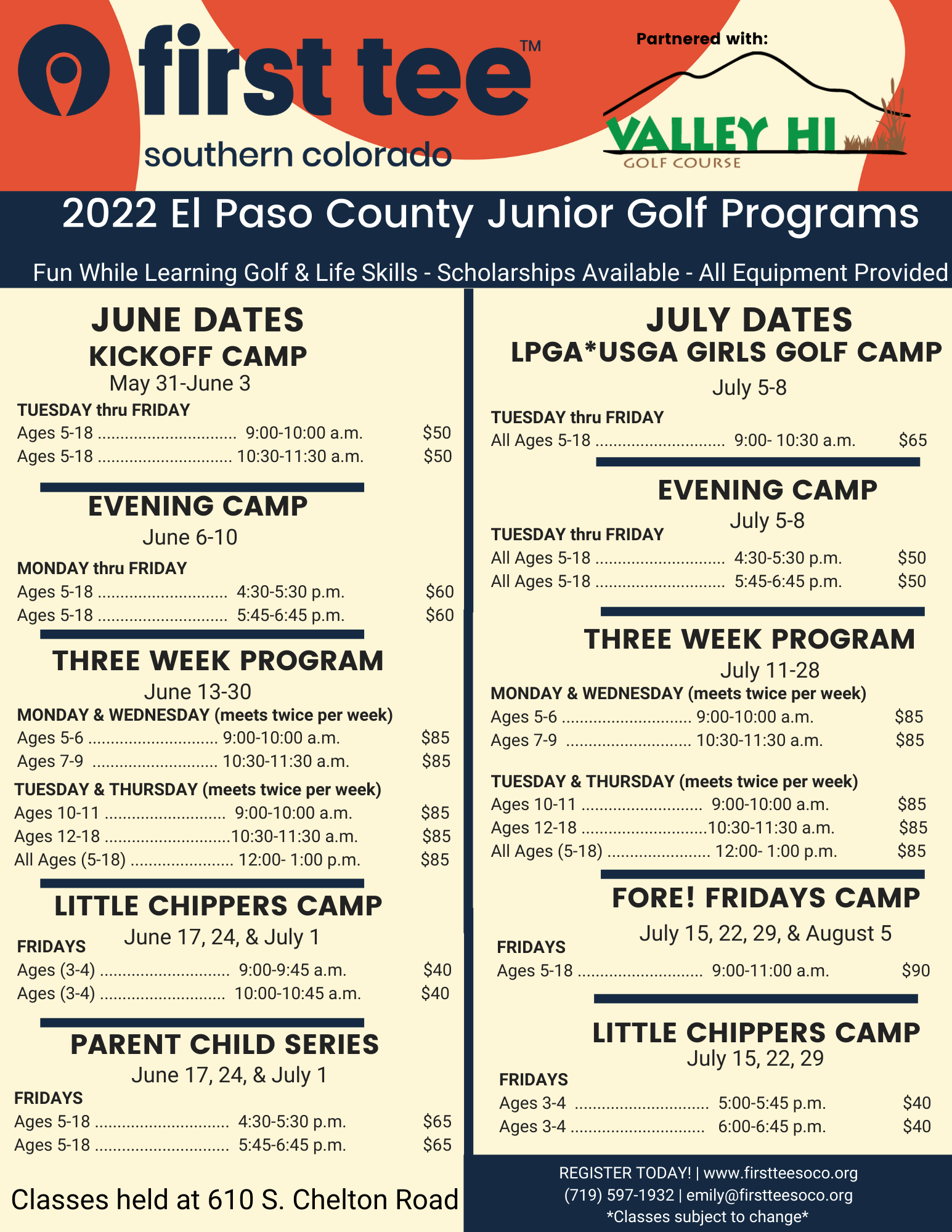 2022-SUMMER-PROGRAMS - First Tee - Southern Colorado